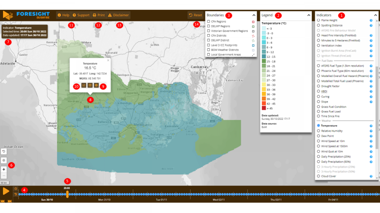 Navigating the display – Foresight